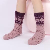 China Wholesale Winter Thick Warm Middle length slipper Socks For Women  knitting cute petal Pattern Home Floor Socks for sale