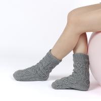 China good quality women skin-friendly antiskid socks solid color diamond knitted socks thick slipper socks for sale