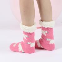China 2021 wholesales good quality women fluffy faux fur socks non skid socks with cute cartton animal for sale