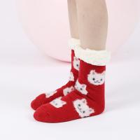 China 2021 wholesales good quality women fluffy faux fur socks non skid socks with cute cartton animal for sale