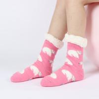 China 2021 wholesales good quality women fluffy faux fur socks non skid socks with cute cartton animal for sale