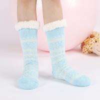 China hot sales women winter warm socks with lots of colors antiskid socks mid-length knitted thick socks for sale