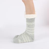 China hot sales women winter warm socks with lots of colors antiskid socks mid-length knitted thick socks for sale