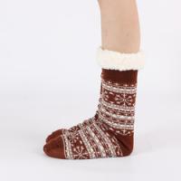 China hot sales women winter warm socks with lots of colors antiskid socks mid-length knitted thick socks for sale