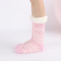 China hot sales women winter warm socks with lots of colors antiskid socks mid-length knitted thick socks for sale