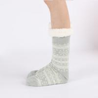 China hot sales women winter warm socks with lots of colors antiskid socks mid-length knitted thick socks for sale