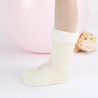China female new mid-length non-slip socks polyester fluffy socks solid color socks with fine good workmanship for sale