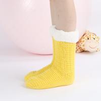 China female new mid-length non-slip socks polyester fluffy socks solid color socks with fine good workmanship for sale