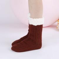 China female new mid-length non-slip socks polyester fluffy socks solid color socks with fine good workmanship for sale