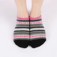 China women new soft stripe pattern patch color socks non-slip knitted ankle-length sweat absorbed socks for sale