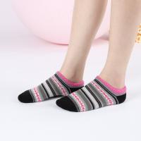 China women new soft stripe pattern patch color socks non-slip knitted ankle-length sweat absorbed socks for sale