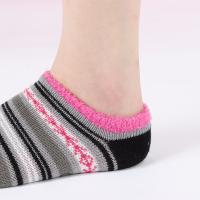China women new soft stripe pattern patch color socks non-slip knitted ankle-length sweat absorbed socks for sale