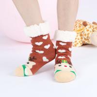 China hot sales women winter new non skid socks knitted brown socks with lovely cartoon animal ankle socks for sale