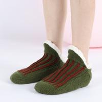 China 2021 ladies ankle-length short antiskid soft knitted designer socks with stripe pattern women fuzzy fashion Socks for sale