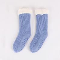 China new arrival women winter new solid color anti skid socks knitted polyester socks with numerous colors designer socks for sale