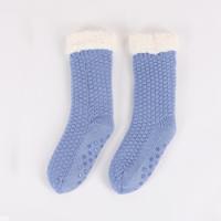 China new arrival women winter new solid color anti skid socks knitted polyester socks with numerous colors designer socks for sale