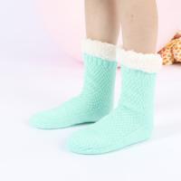 China hot sales Winter Fur  Knit Anti Slip Grippers Slipper Sock Ladies House solid color floor sock Carpet Socks for sale