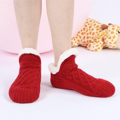 China new arrival adult warm soft thick house shoes cosy home sleep floor fuzzy slipper women winter fluffy socks for sale