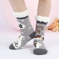 China Women Winter Christmas Warm Comfortable Sherpa Lined Cozy Thermal Fuzzy Slipper Fluflly slipper Socks for sale