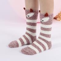 China women animal knitted socks with stripe pattern winter home indoor slipper socks cute cozy non skid designer socks for sale