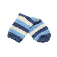 China Indoor Ladies Slipper Socks Blue And White Warm Cozy Polyester Material for sale