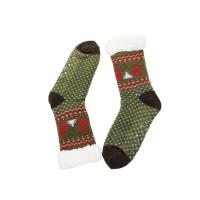 China Christmas Reindeer Spots Ladies Slipper Socks Faux Fleece Lined Home Warm for sale