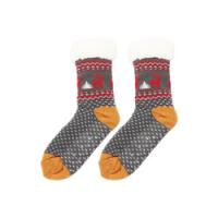 China Christmas Reindeer Spots Ladies Slipper Socks Faux Fleece Lined Home Warm for sale