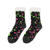 China Multicolor Leopard Cotton Crew Slipper Socks Winter Colorful Home Slipper Socks for sale