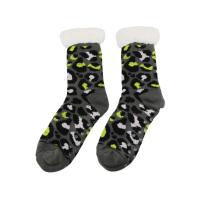 China Multicolor Leopard Cotton Crew Slipper Socks Winter Colorful Home Slipper Socks for sale