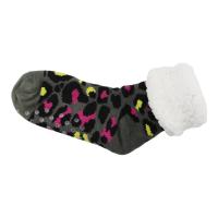 China Multicolor Leopard Cotton Crew Slipper Socks Winter Colorful Home Slipper Socks for sale