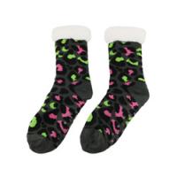 China Multicolor Leopard Cotton Crew Slipper Socks Winter Colorful Home Slipper Socks for sale
