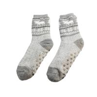 China Non Slip  Ladies Slipper Socks Reindeer Fleece Warm Fuzzy And Soft for sale