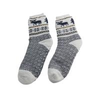 China Non Slip  Ladies Slipper Socks Reindeer Fleece Warm Fuzzy And Soft for sale
