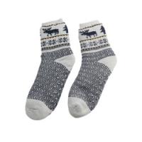 China Non Slip  Ladies Slipper Socks Reindeer Fleece Warm Fuzzy And Soft for sale