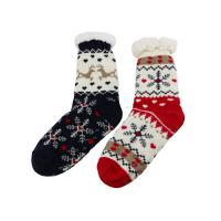 China Winter Fleece Lining Ladies Slipper Socks  Indoor  Fuzzy  Knitted for sale