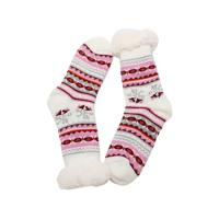 China Comfortable Pink Snow Plush Lining House Socks Casual  For Women Winter for sale