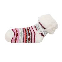 China Comfortable Pink Snow Plush Lining House Socks Casual  For Women Winter for sale