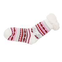China Comfortable Pink Snow Plush Lining House Socks Casual  For Women Winter for sale