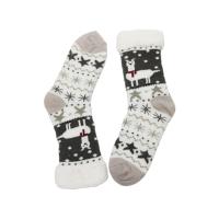 China White Cute Animal Knitted Home Socks Warm Sherpa Lining For Winter for sale