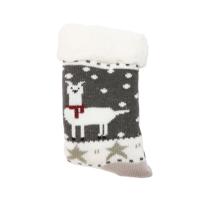 China White Cute Animal Knitted Home Socks Warm Sherpa Lining For Winter for sale