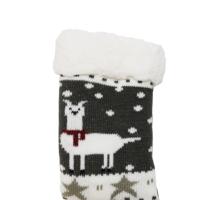 China White Cute Animal Knitted Home Socks Warm Sherpa Lining For Winter for sale