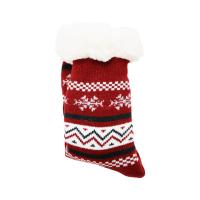 China red Indoor lining knit slipper socks christmas non slip socks women winter socks for sale