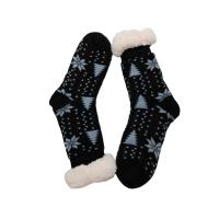 China ladies winter double layers home sock sherpa lined plush women christmas slipper socks for sale