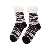 China Fuzzy Slipper Socks Warm Thick Heavy Fleece Lined Fluffy Christmas Stockings Winter Socks Women Snowflake Deer Knit for sale