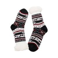 China Fuzzy Slipper Socks Warm Thick Heavy Fleece Lined Fluffy Christmas Stockings Winter Socks Women Snowflake Deer Knit for sale