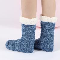 China new Winter Knit Anti Slip Grippers Slipper Sock Women House medium length Slippers solid color Carpet Socks for sale