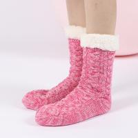 China new Winter Knit Anti Slip Grippers Slipper Sock Women House medium length Slippers solid color Carpet Socks for sale
