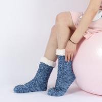 China new Winter Knit Anti Slip Grippers Slipper Sock Women House medium length Slippers solid color Carpet Socks for sale