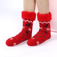 China women comfortable soft socks antiskid breathable slipper socks with lovely milu deer thick fur lining china sock wholesale for sale