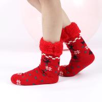 China women comfortable soft socks antiskid breathable slipper socks with lovely milu deer thick fur lining china sock wholesale for sale